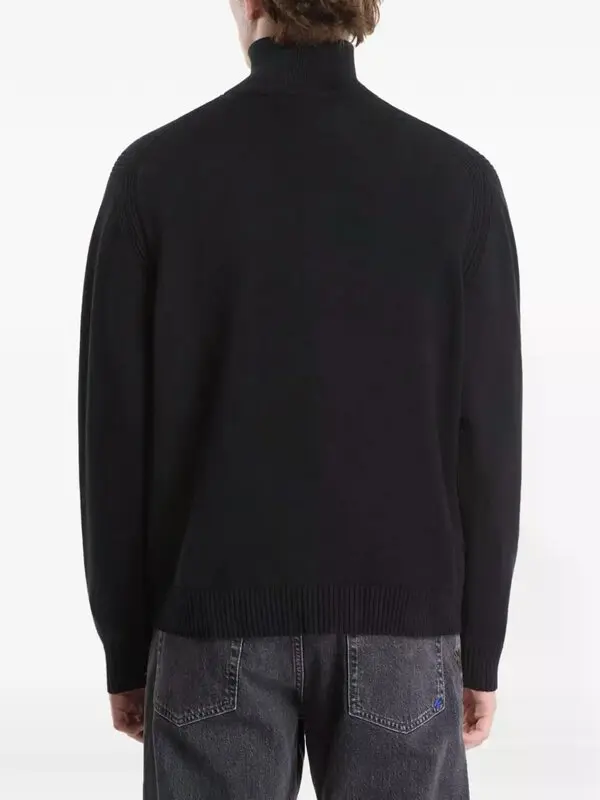 Karl Lagerfeld Logo-patch Quarter-zip Sweater