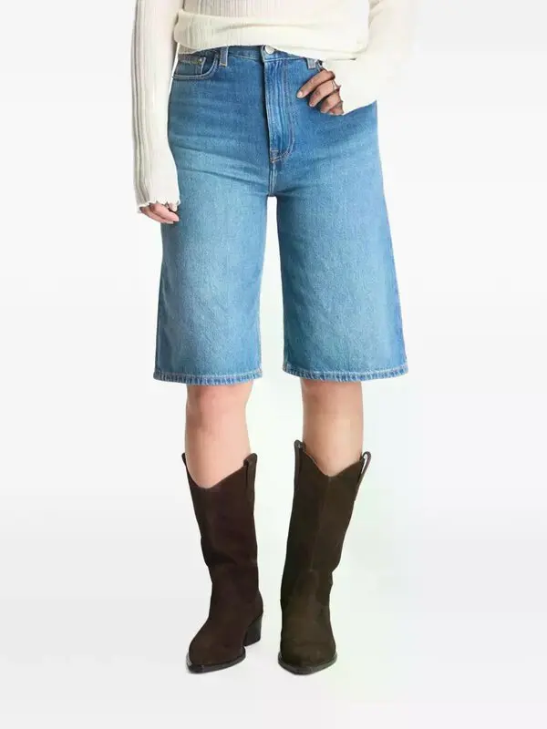 SAMSOE SAMSOE High-waisted Denim Shorts - Blue