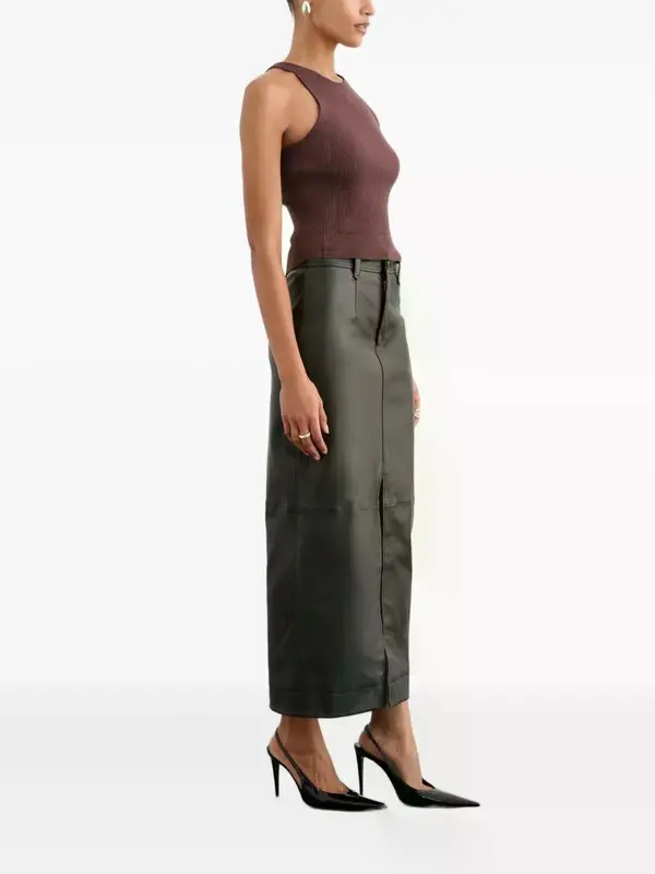 TOCCIN Ribbed Racer-neck Tank Top