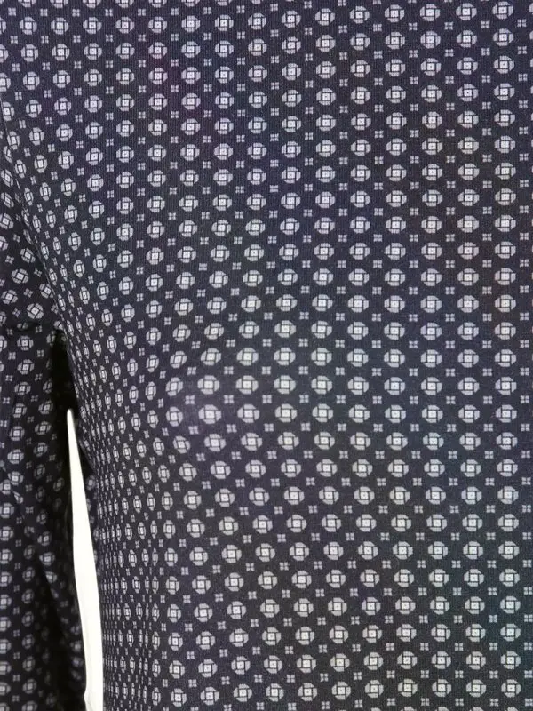 WHYCI Geometric Print Long Sleeve T-shirt