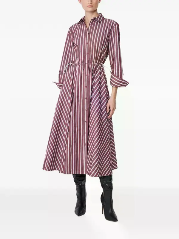 TOCCIN Anika Striped Drawstring Midi Dress