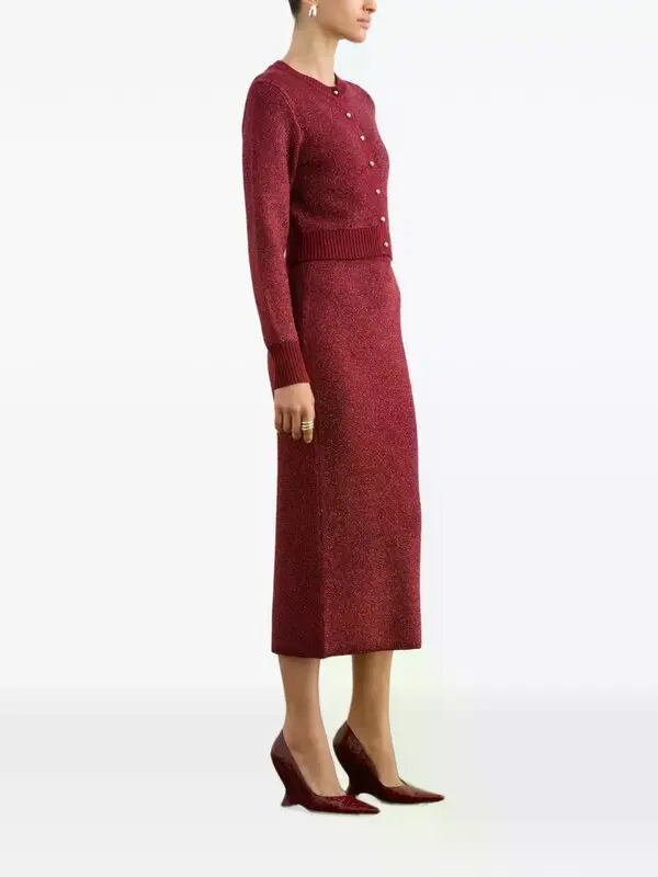 TOCCIN Alisha Sequin-embellished Midi Skirt