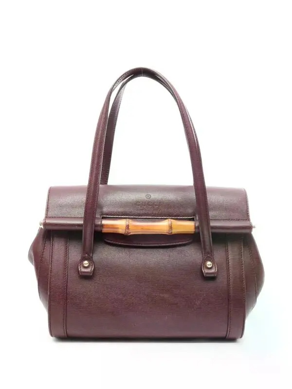 Gucci 2000s Bamboo Handle Shoulder Bag - Red