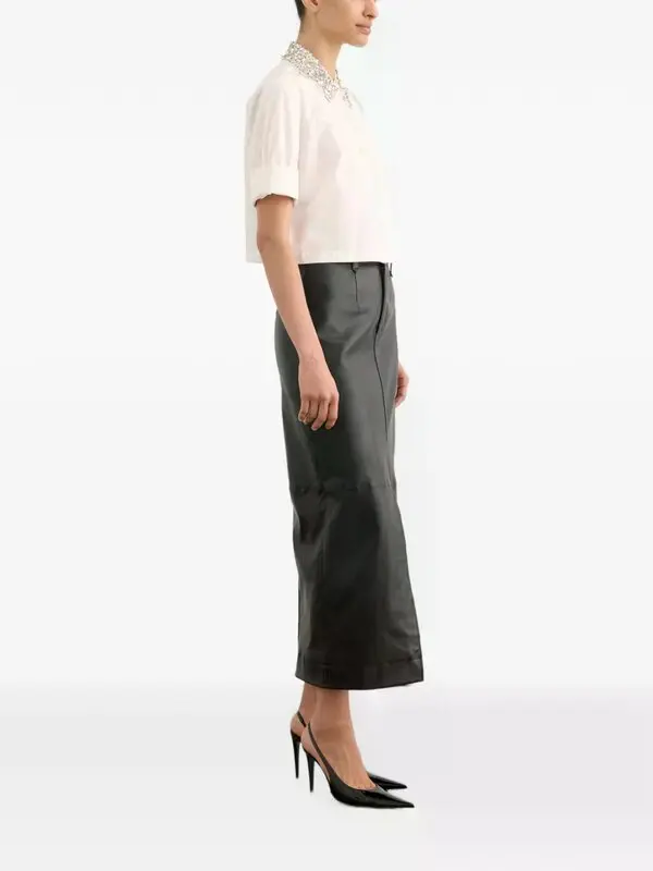TOCCIN Zadie Crystal-embellished Crop Shirt