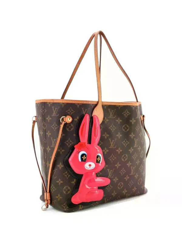 LOUIS VUITTON Neverfull Nm Limited Edition Sun Yitian Monogram Canvas Mm Tote Bag - Brown