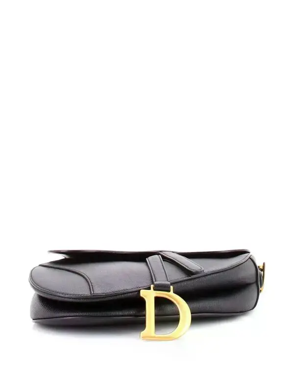 Dior Saddle Handbag Leather Shoulder Bag - Black