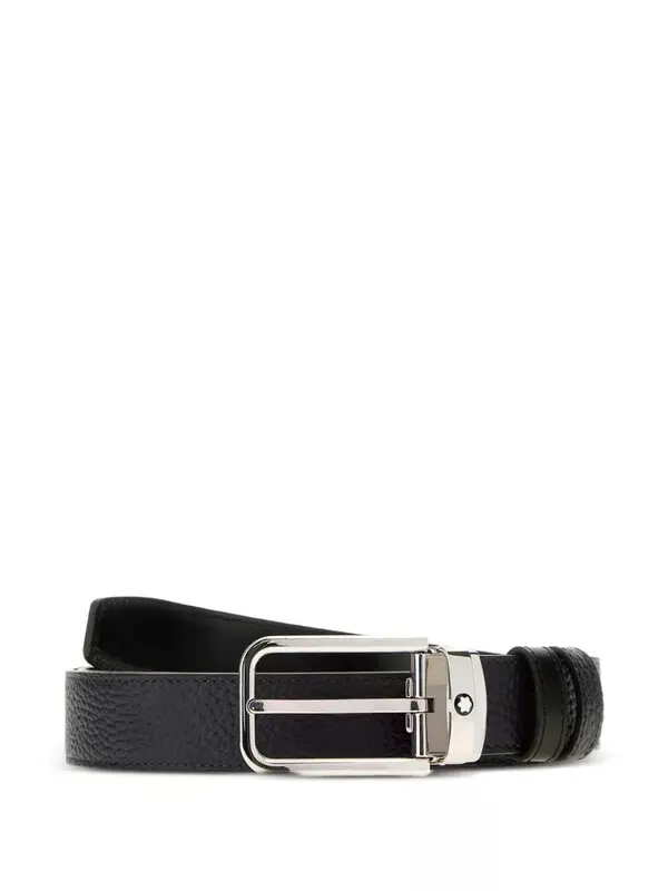 Montblanc Reversible Pebbled Leather Belt - Blue