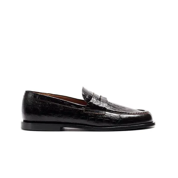 NAGUISA Glass Coco Dark Patent Leather Moccasins