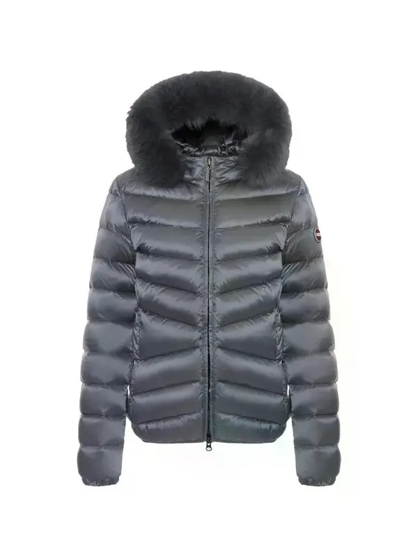 COLMAR Quilted Faux Fur Trim Coat