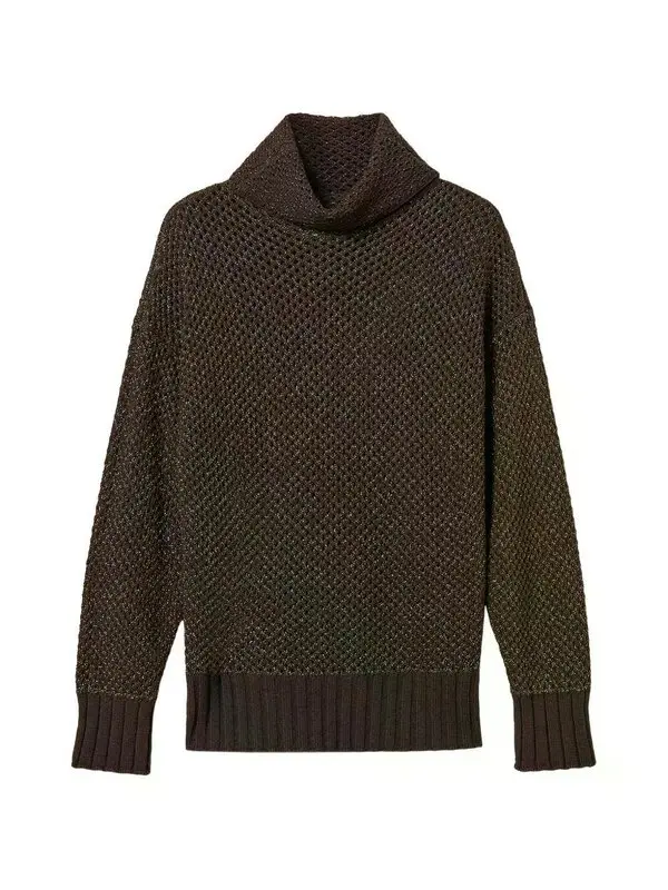 TWINSET Mesh Turtleneck Jumper With Lurex
