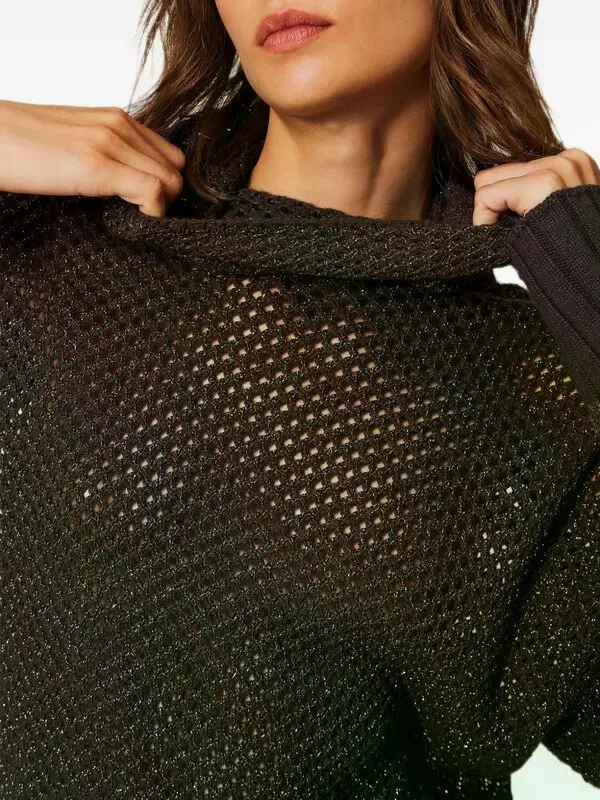 TWINSET Mesh Turtleneck Jumper With Lurex