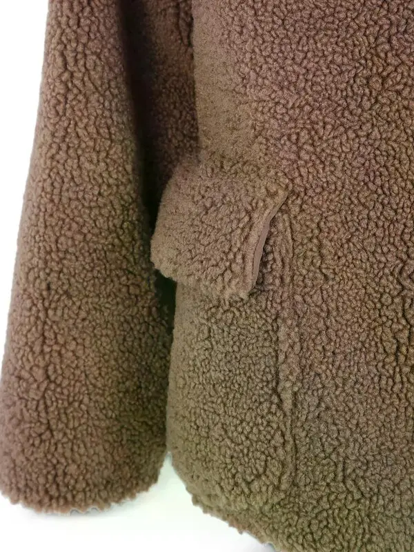 BETTA CORRADI Teddy-texture Notched-lapels Coat