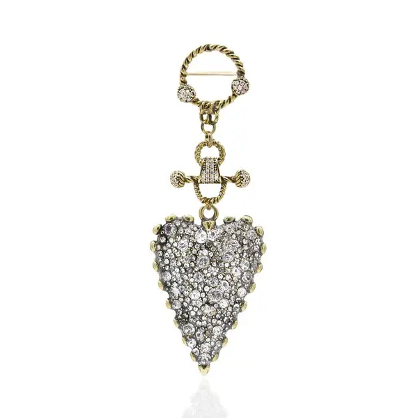BAYEMEYC Lucente Heart Brooch With Crystals