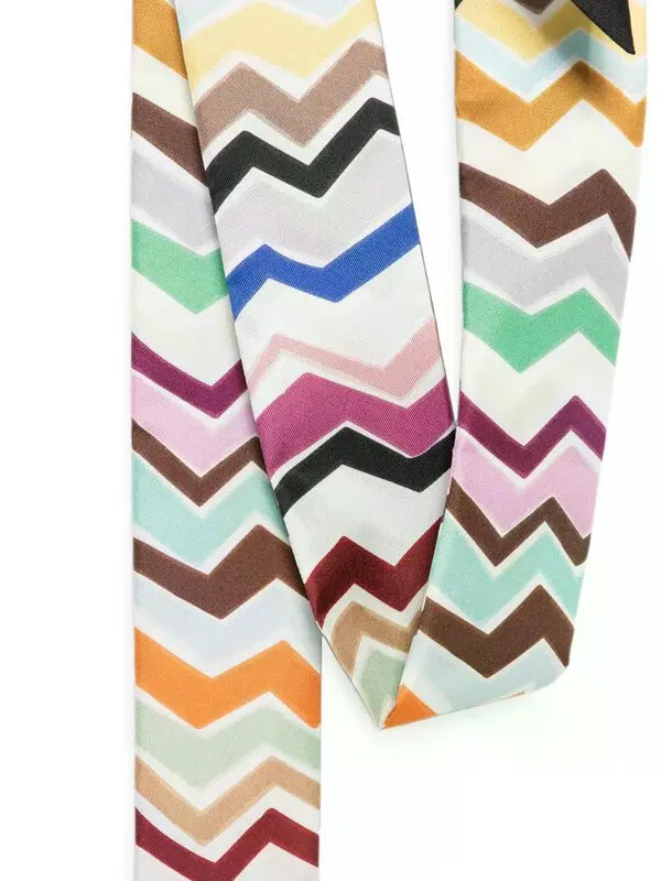 Missoni Zig-zag Pattern Scarf - White