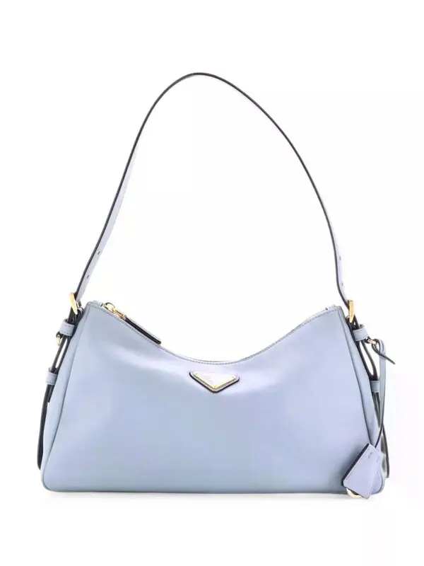 Prada Aimee Shoulder Bag Leather Medium Hobo Bag - Blue