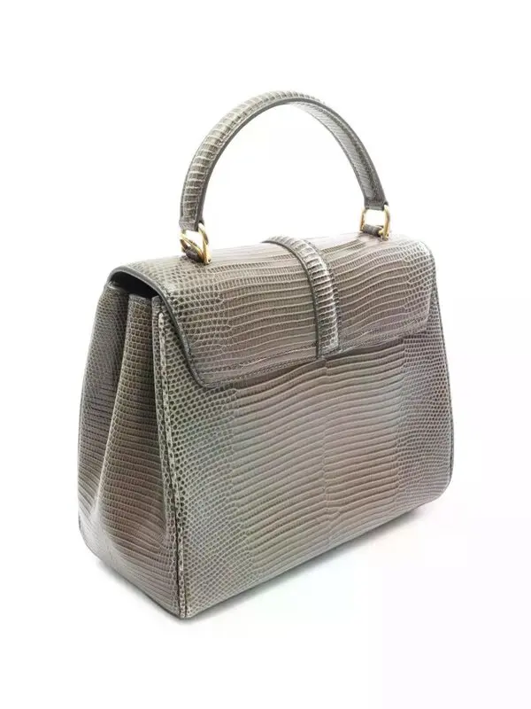 Celine 16 Small Lizard-effect Tote Bag - Grey