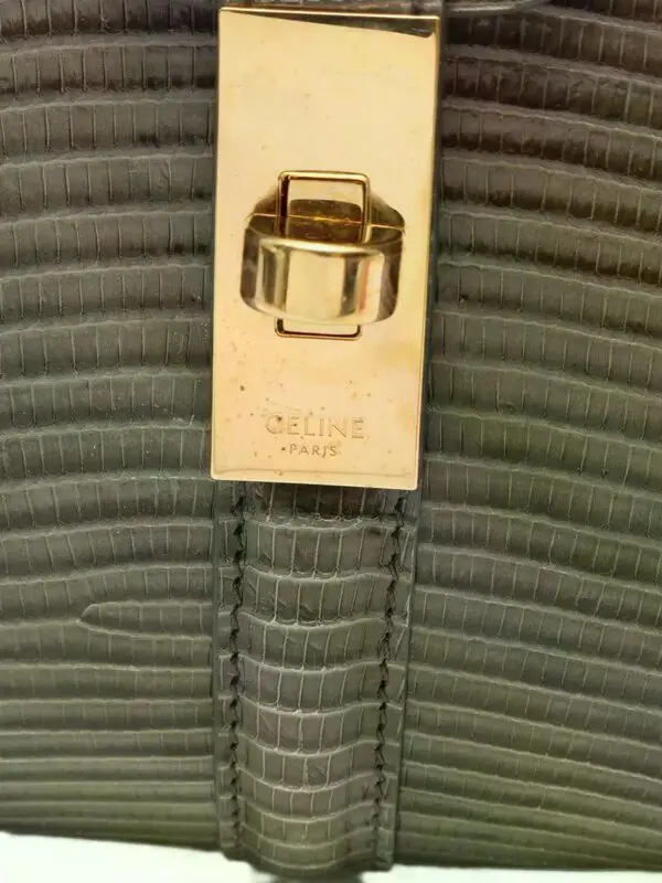 Celine 16 Small Lizard-effect Tote Bag