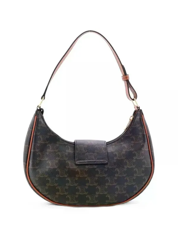 Celine Ava Triomphe Shoulder Bag In Coated Canvas