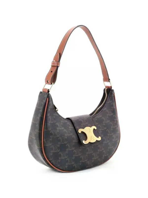Celine Ava Triomphe Shoulder Bag In Coated Canvas