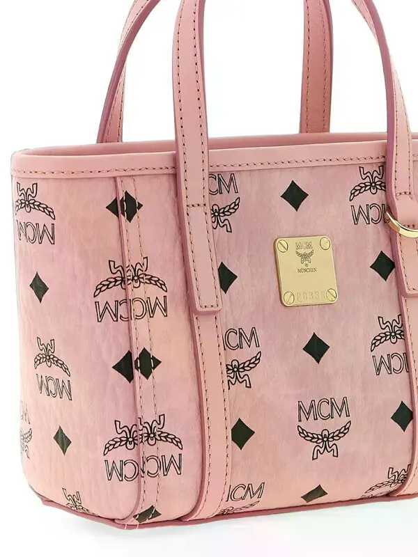 Mcm X-mini Toni Visetos Monogram Top-zip Tote Bag