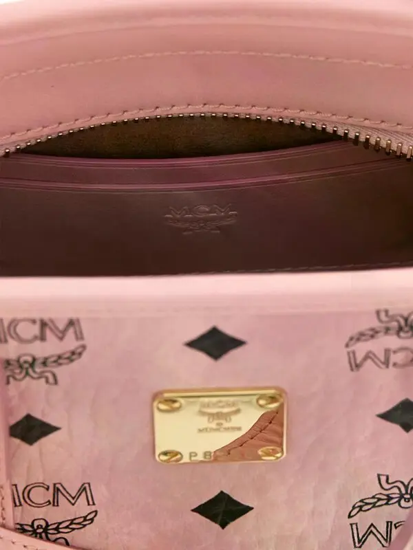 Mcm X-mini Toni Visetos Monogram Top-zip Tote Bag