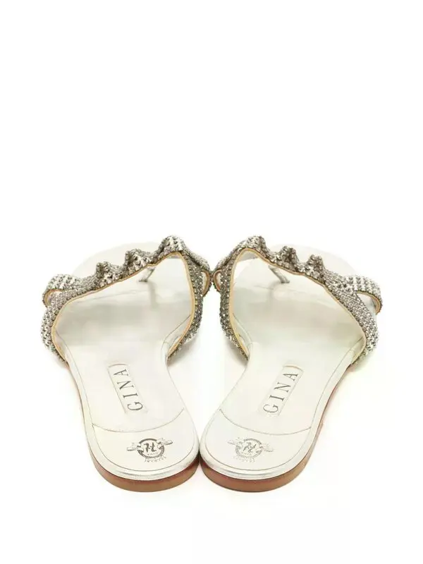 GINA Crystal-embellished Leather Sandals