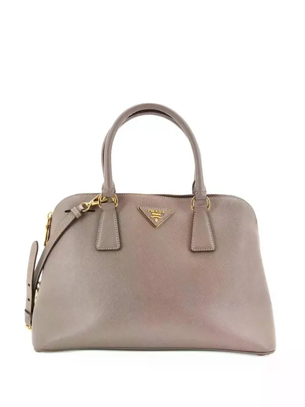 Prada Promenade Bag Saffiano Leather Medium Satchel - Neutrals
