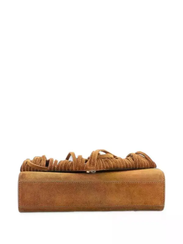 Saint Laurent Classic Monogram Fringe Suede Small Crossbody Bag