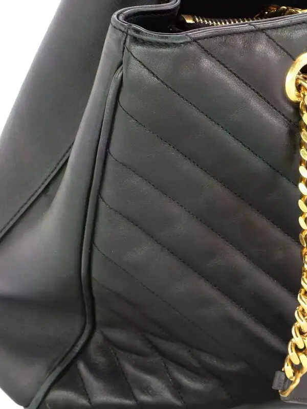 Saint Laurent Classic Monogram Shopper Matelasse Chevron Leather Large Tote Bag