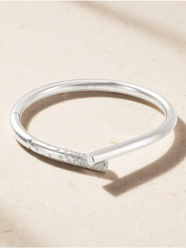TABAYER Oera 18-karat White And Diamond Bangle - Gold