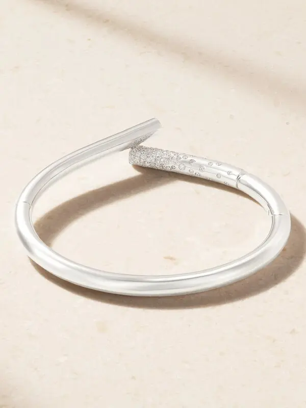 TABAYER Oera 18-karat White And Diamond Bangle