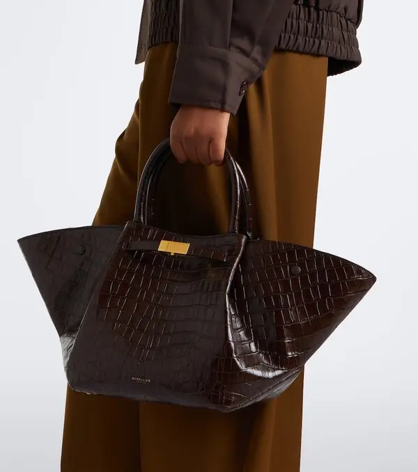 DEMELLIER Croc-effect Leather Top-handle Bag