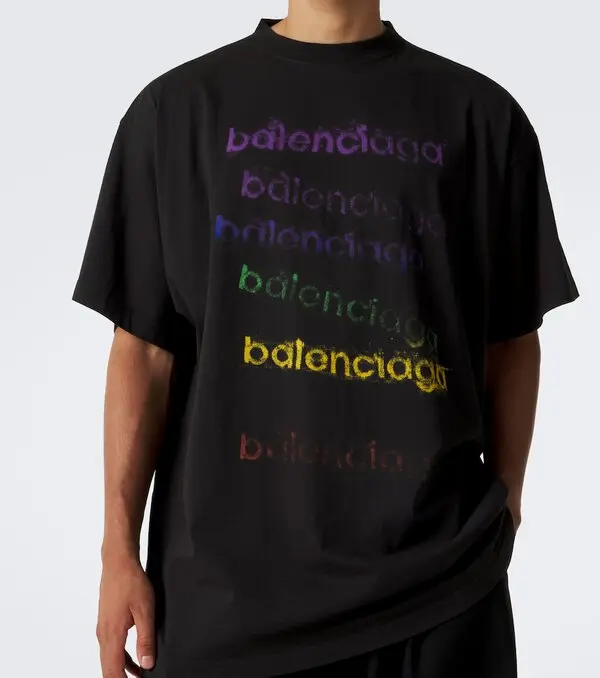 Balenciaga Logo Cotton Jersey T-shirt