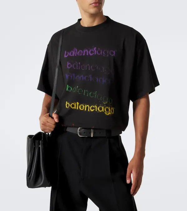 Balenciaga Logo Cotton Jersey T-shirt