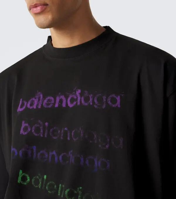 Balenciaga Logo Cotton Jersey T-shirt