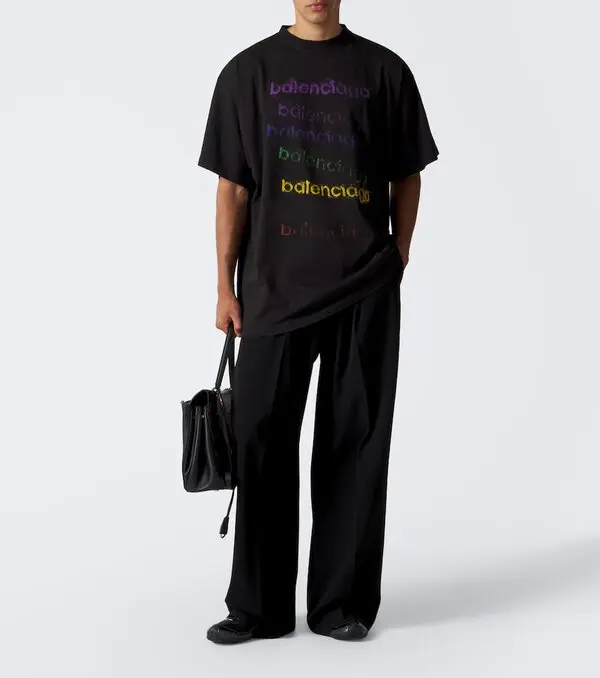 Balenciaga Logo Cotton Jersey T-shirt