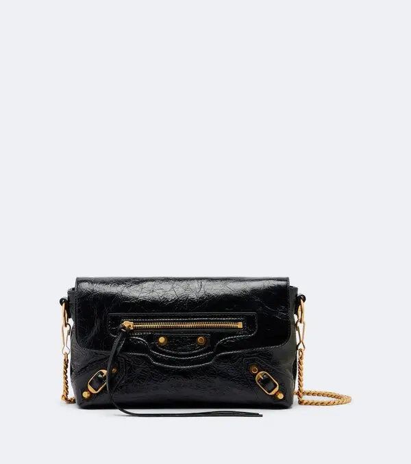 Balenciaga Le City Mini Leather Shoulder Bag - Black