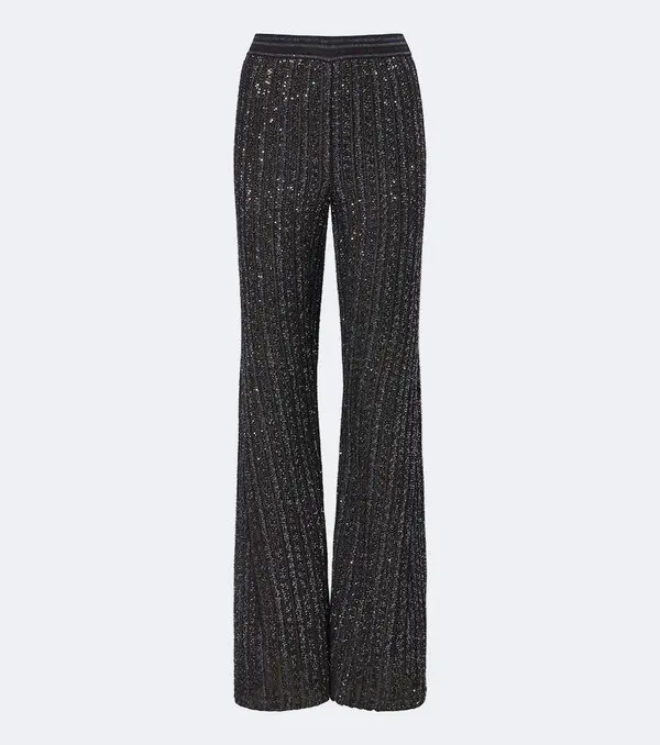 Missoni Knitted Sequined Flared Trousers