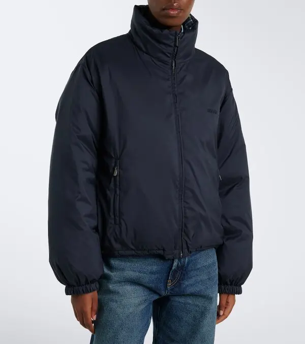 Miu Miu Reversible Checked Cotton Flannel Down Jacket