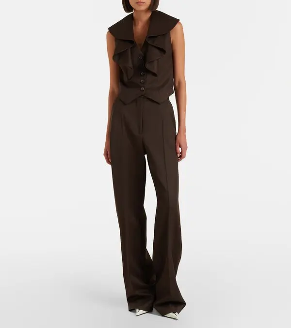 Alexander McQueen Wool Straight Trousers