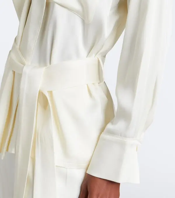Victoria Beckham Alba Belted Satin Blouse