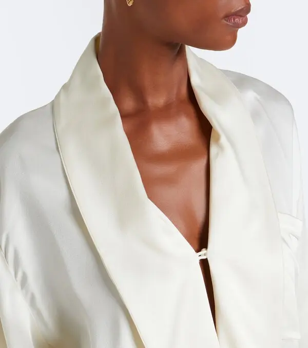 Victoria Beckham Alba Belted Satin Blouse