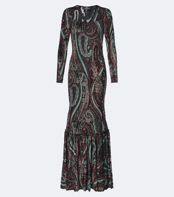Etro Paisley Embroidered Gown - Multicoloured