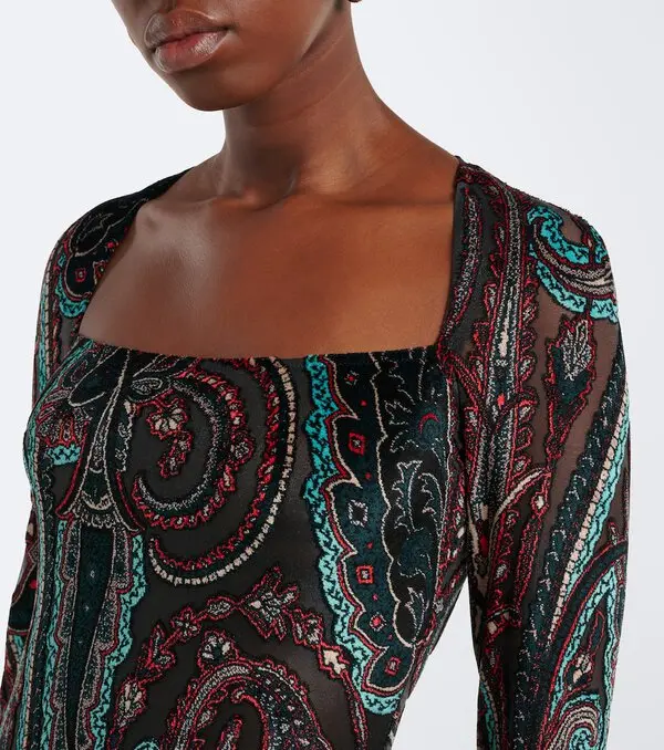 Etro Paisley Embroidered Gown