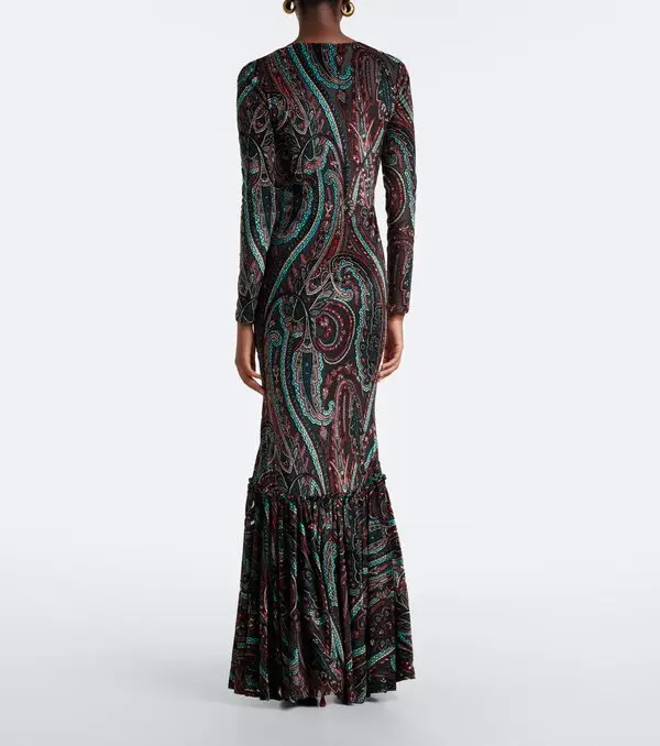 Etro Paisley Embroidered Gown