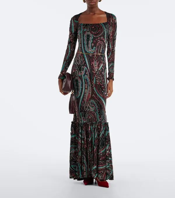 Etro Paisley Embroidered Gown