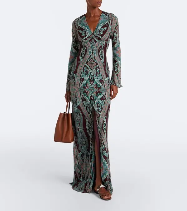 Veronica Beard Daciana Printed Silk Georgette Maxi Dress