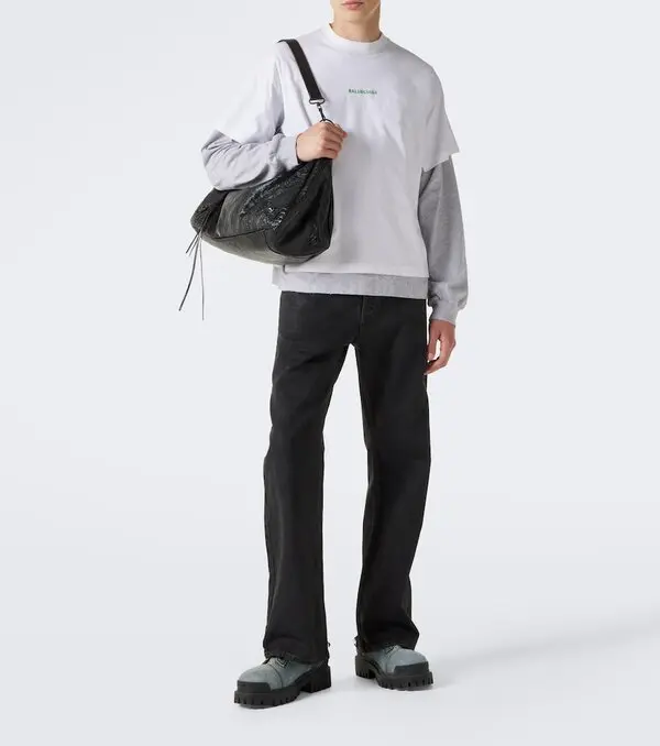 Balenciaga Le City Moto Leather Shoulder Bag