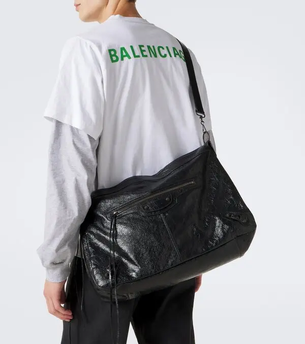 Balenciaga Le City Moto Leather Shoulder Bag
