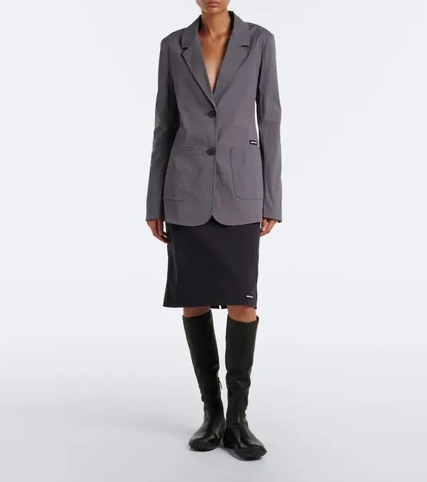Miu Miu Cotton-blend Poplin Pencil Skirt
